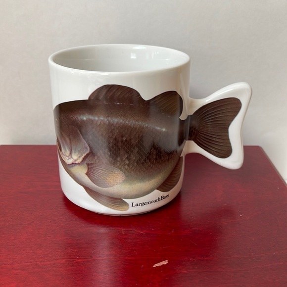 Vintage | Dining | Vintage Mug Large Mouth Bass Fish Ceramic Fin Handle ...